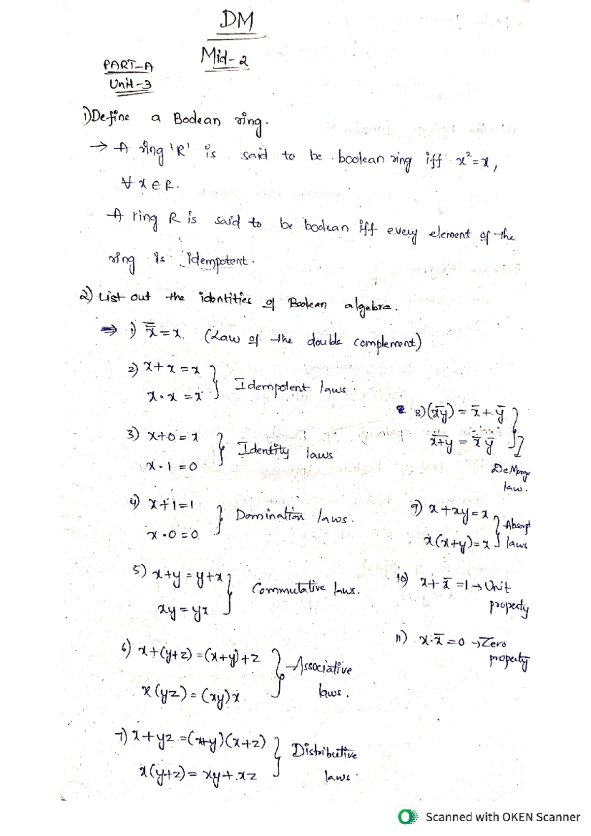 DM 1mark - discrete mathematics 1 mark - Bachelors in Computer ...