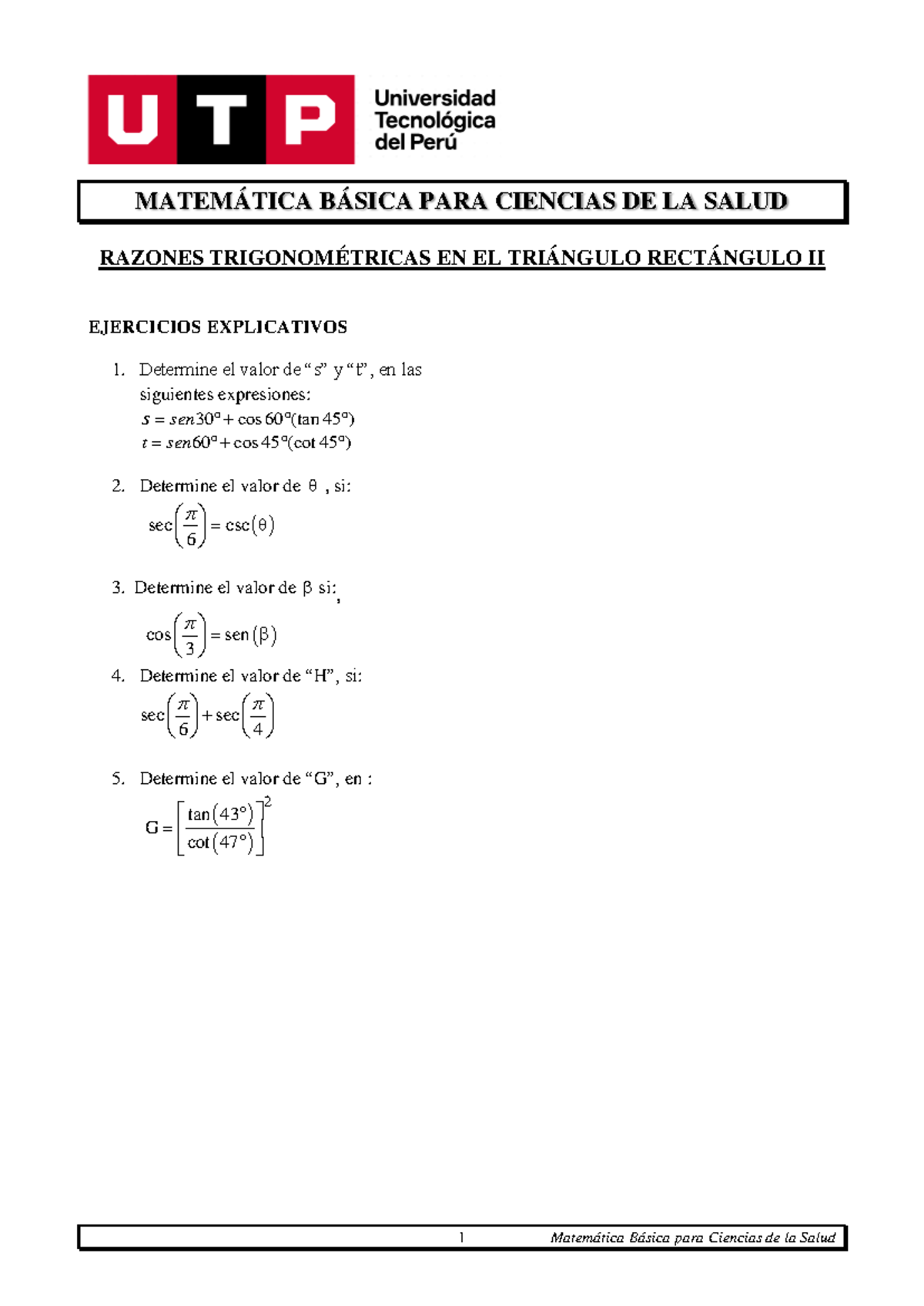 S06 s2+-+Ejerci - ejercicios de matematica - 1 Matemática Básica para Ciencias de la Salud - Studocu