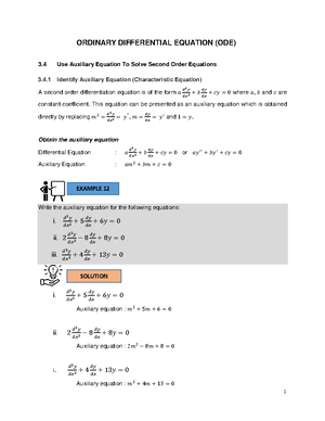 Note 7 Apply First Order Differential Equations - ORDINARY DIFFERENTIAL EQUATION (ODE) 3 Apply ...