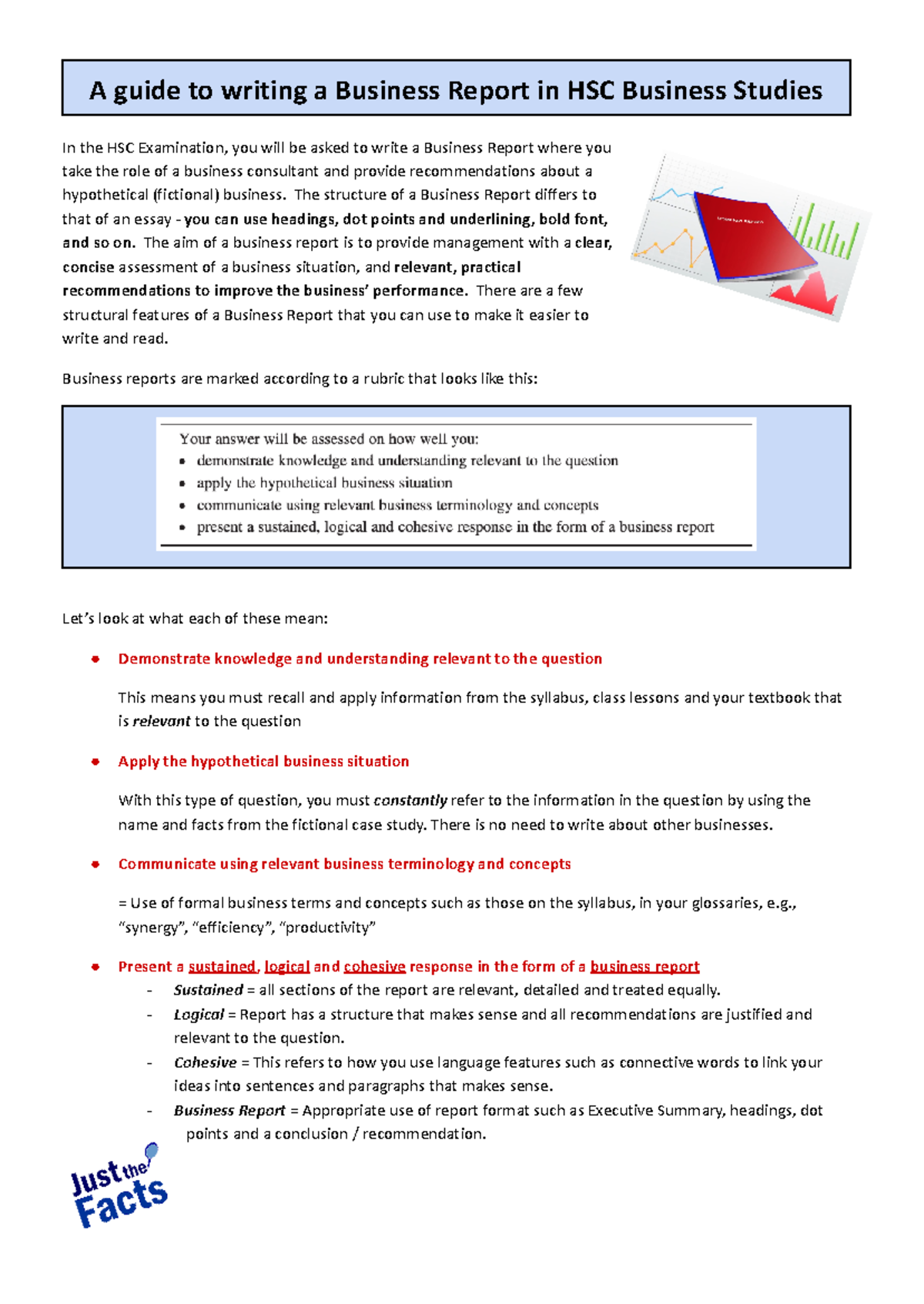 Business report guide - bus - A guide to writing a Business Report in ...