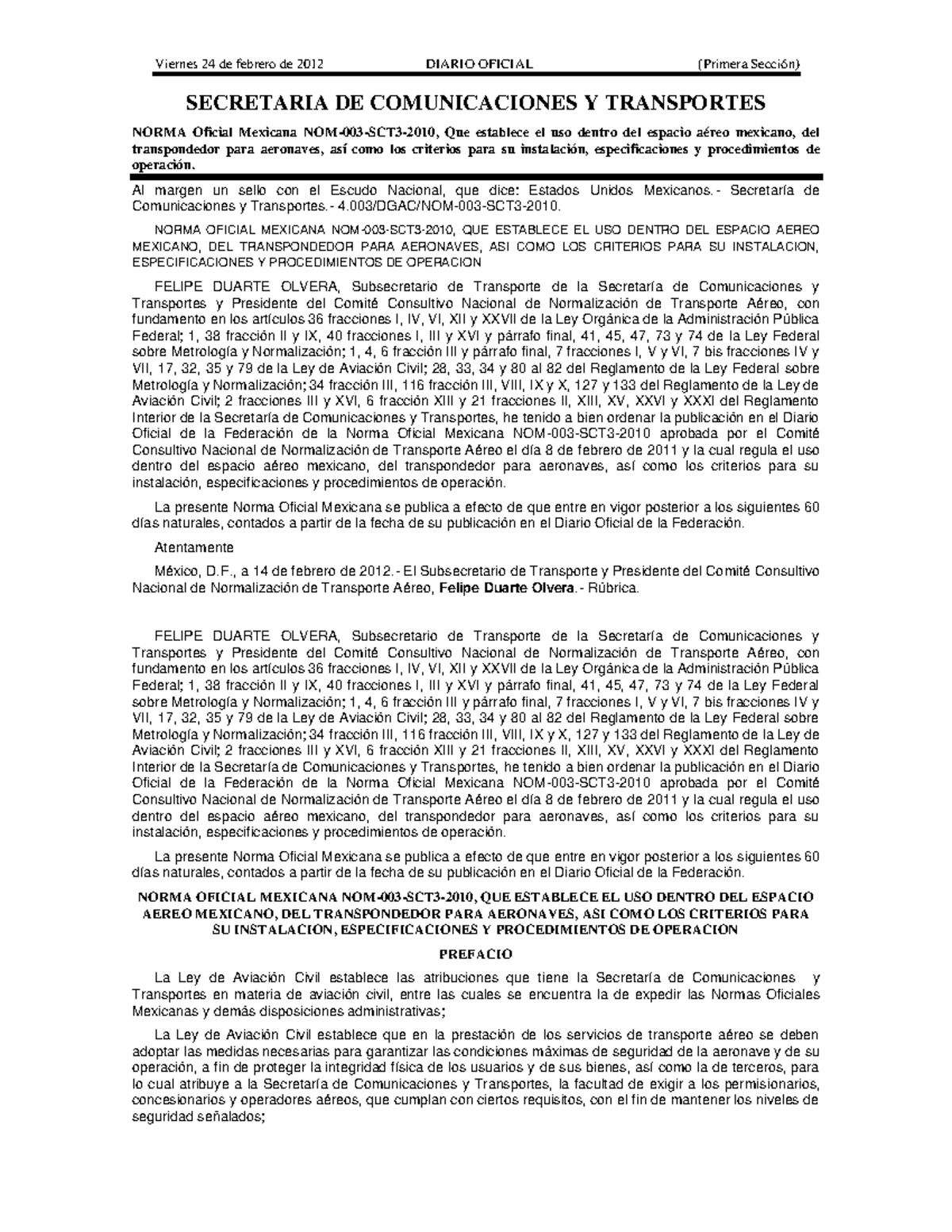 Nom 003 sct3 2010 - nom-003-sct3-2010.pdf - Viernes 24 de febrero de ...