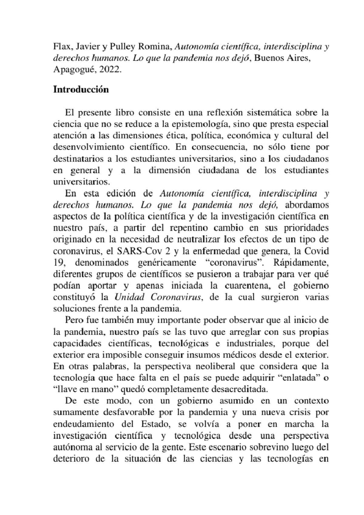 IPC - Unidad 1 "Ciencia, poder y utopía" - Flax, Javier y Pulley Romina ...