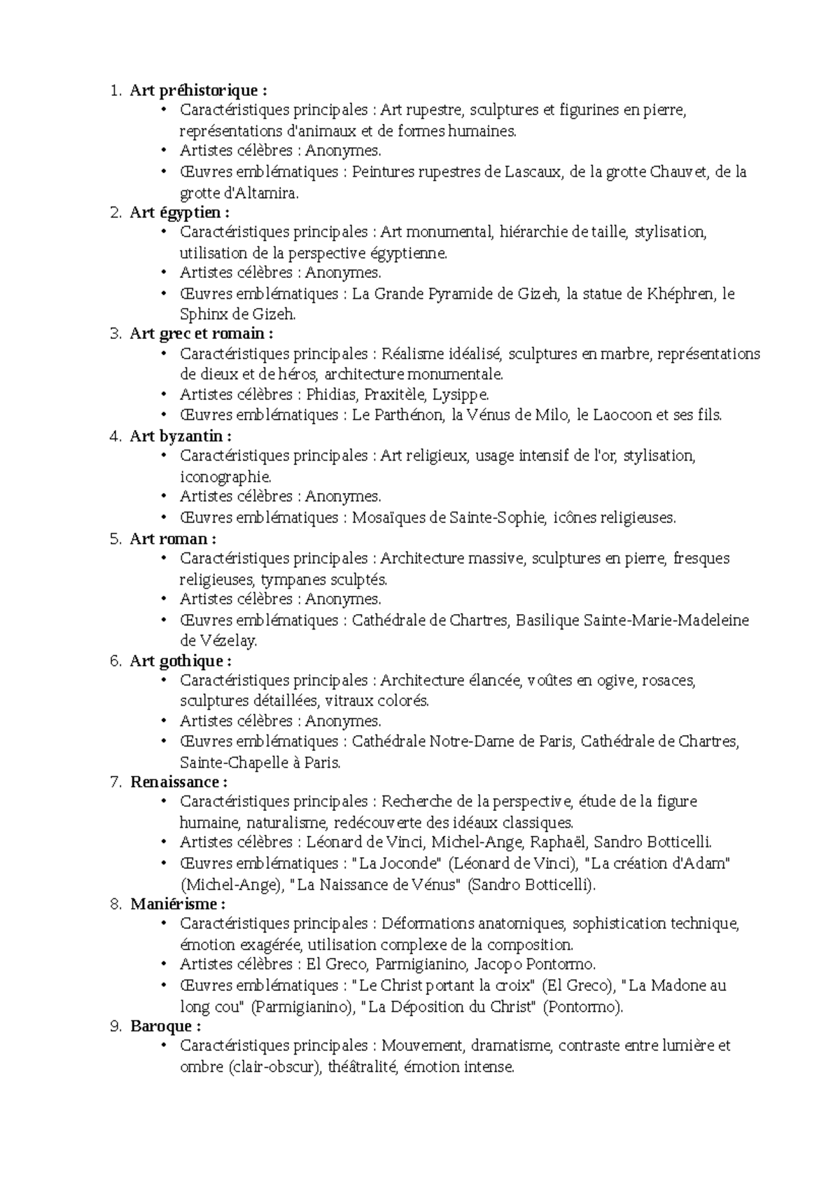 Les Mouvements Artistiques - Art préhistorique : Caractéristiques ...