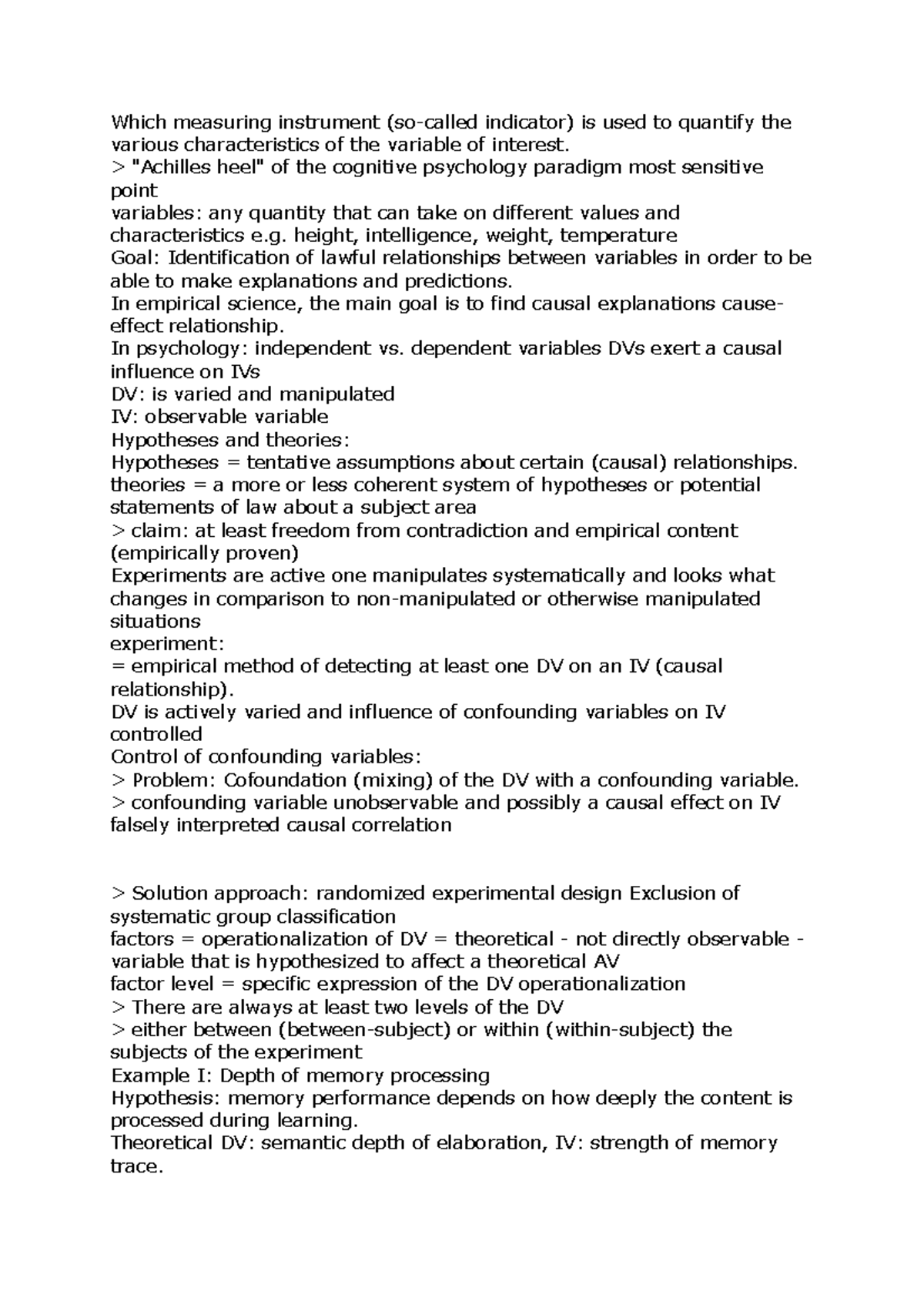 Which measuring instrument - of the cognitive psychology paradigm most ...