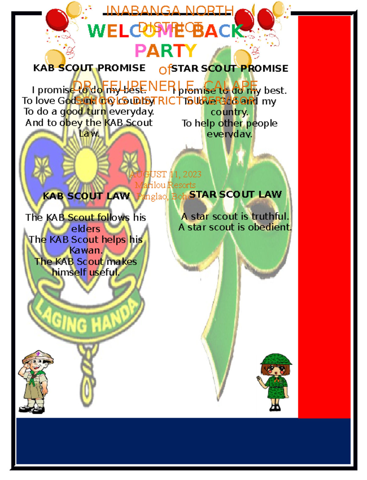 Scouting Program - STAR SCOUT PROMISE I promise to do my best. To love ...