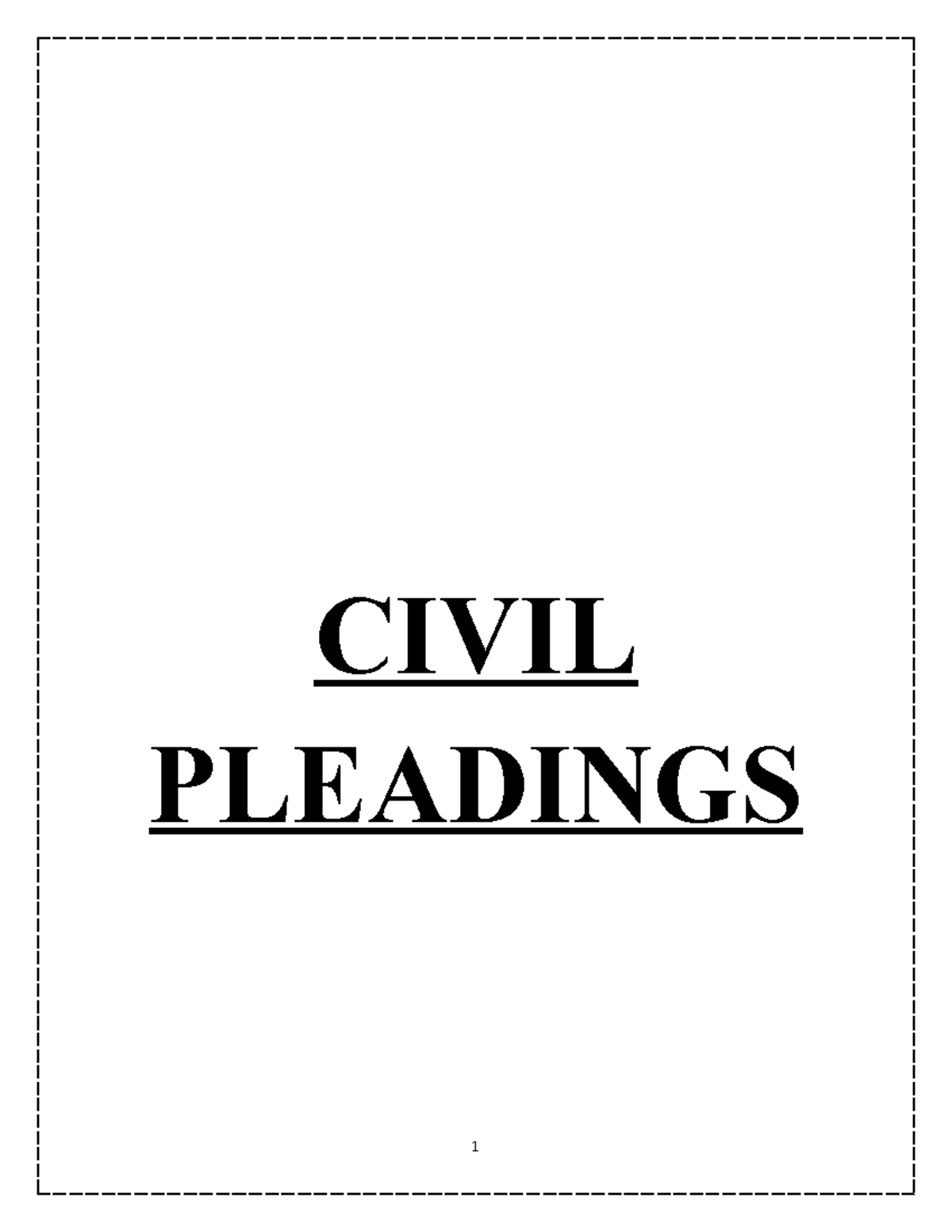 Drafting and Pleading - CIVIL PLEADINGS PLAINT IN THE COURT OF CIVIL ...