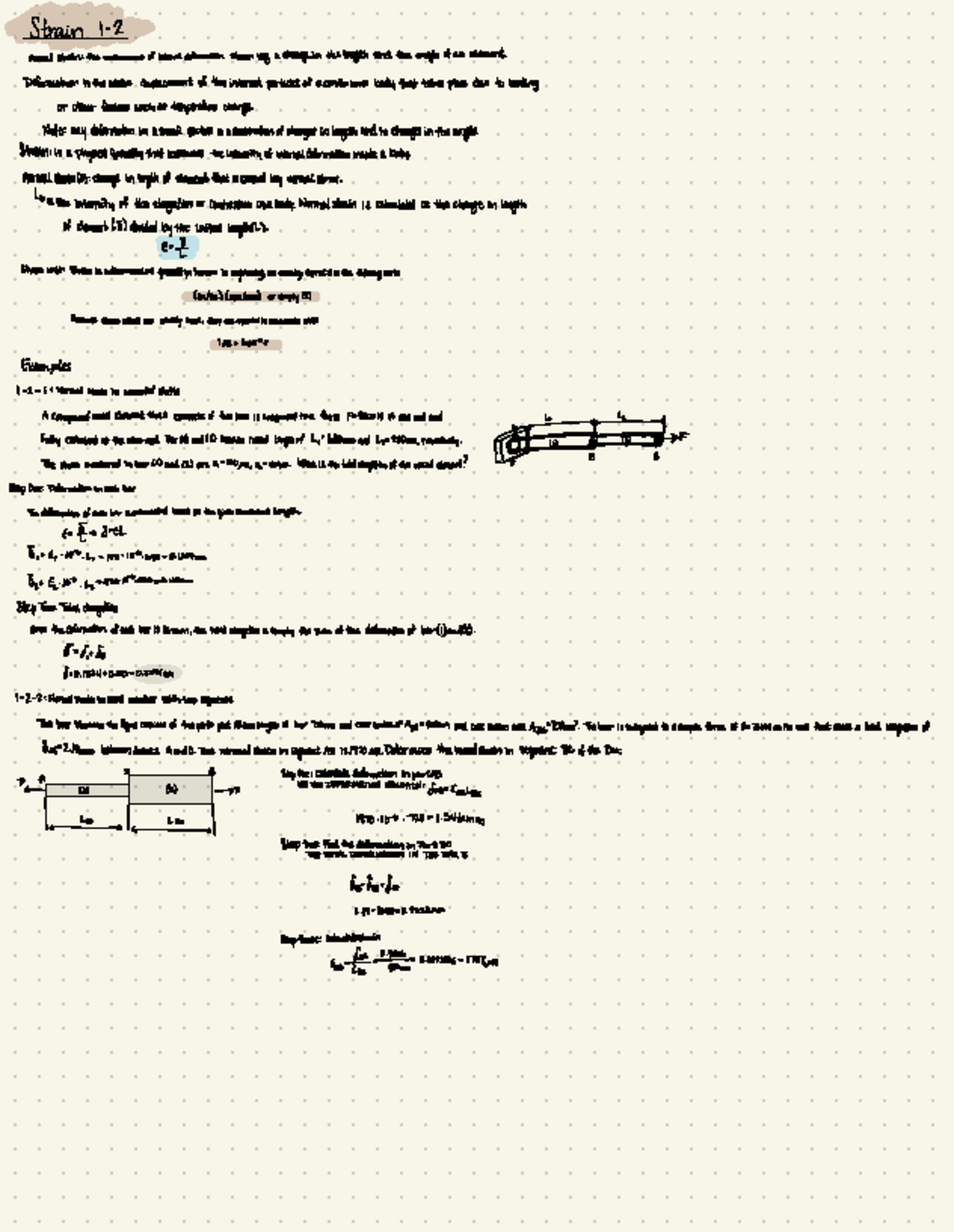 Strain 1-2 - These are based on in class lectures and video lectures ...
