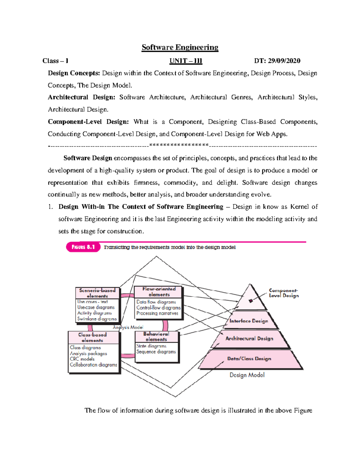 Se iii total 1-converted - Software Engineering Class – I UNIT – III DT ...