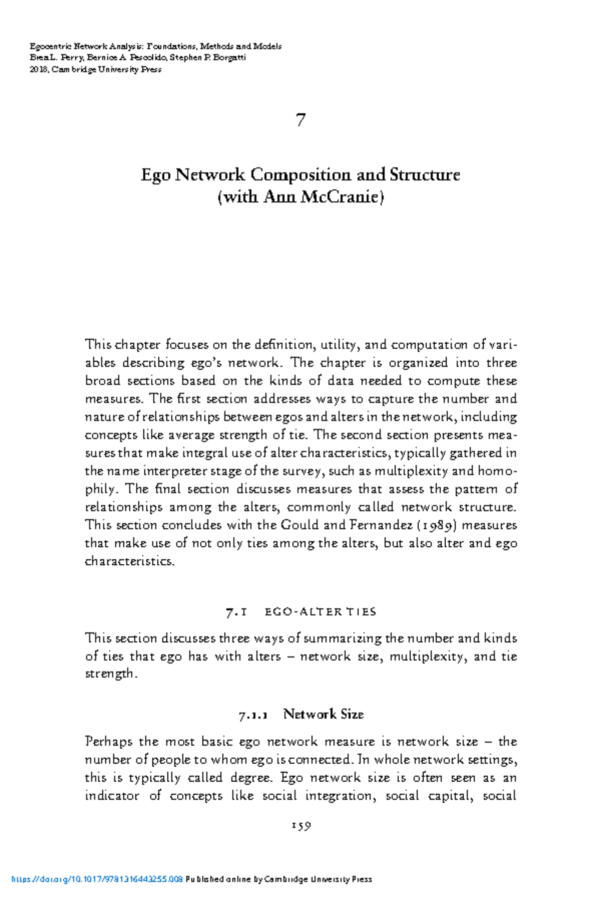 Ego Network Composition and Structure - The chapter is organized into ...