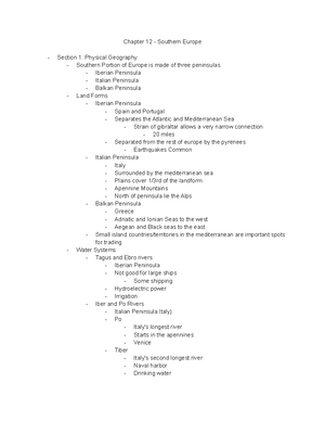 Ch 12.1 - Physical Geography of Southern Europe - Ch 12 - Physical ...