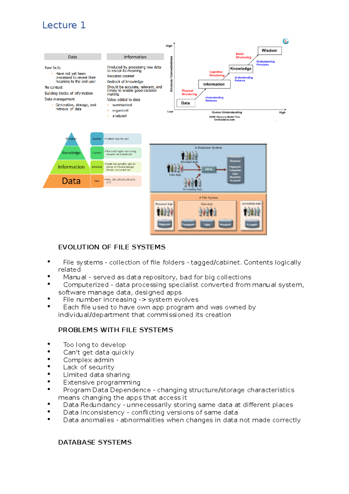 LDD Lecture Note Compilation - Lecture 1 EVOLUTION OF FILE SYSTEMS File ...