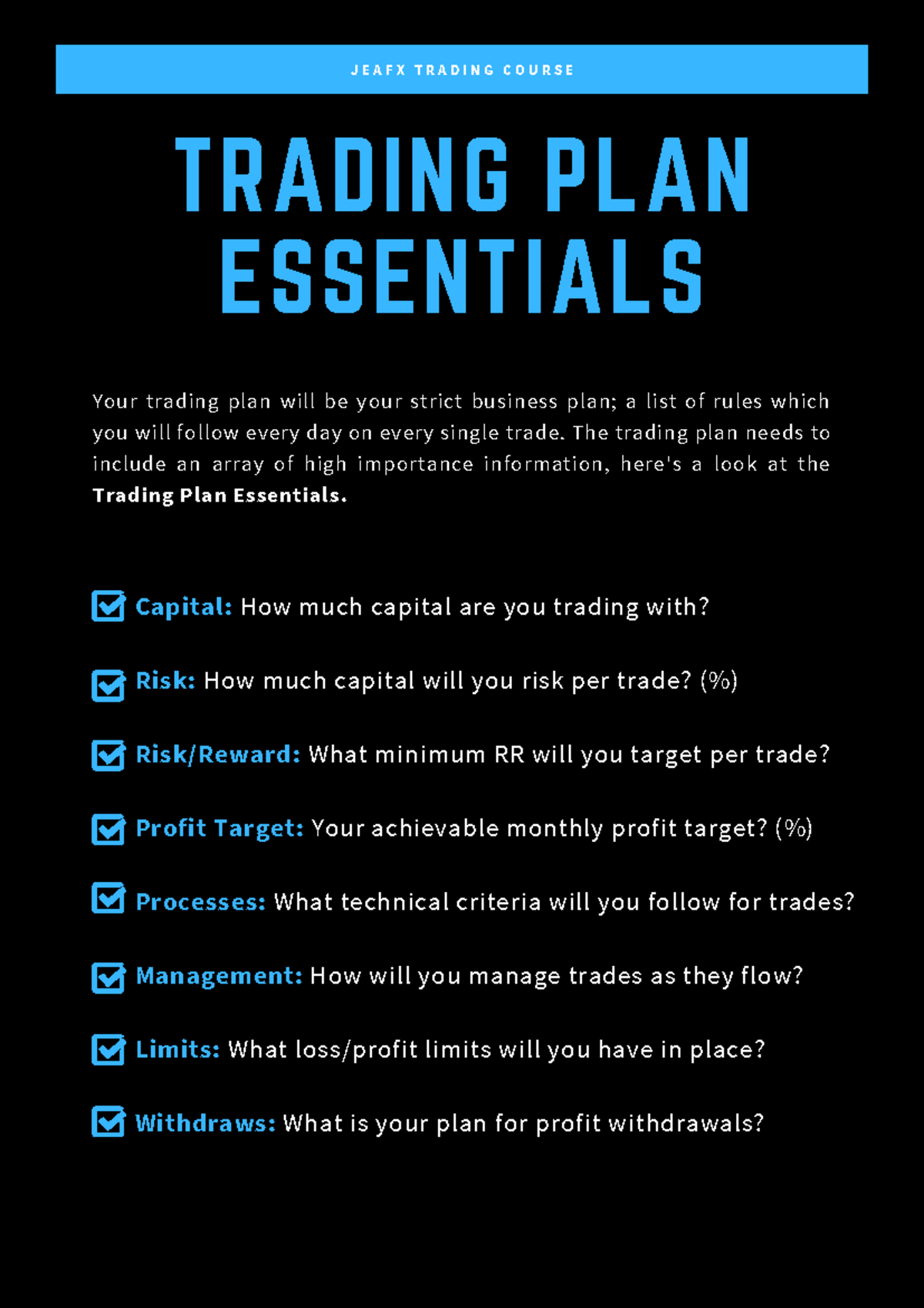 Trading-PLAN- Essentials - J E A F X T R A D I N G C O U R S E TRADING ...