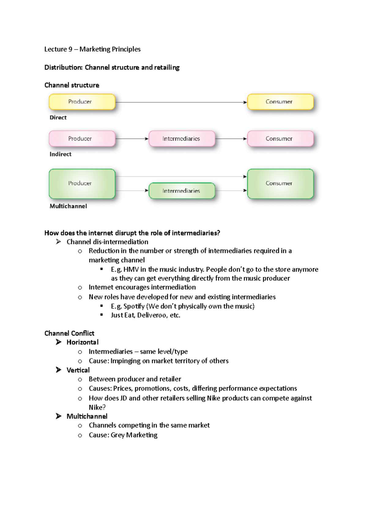 Lecture 9 - Marketing Principles - Lecture 9 – Marketing Principles ...