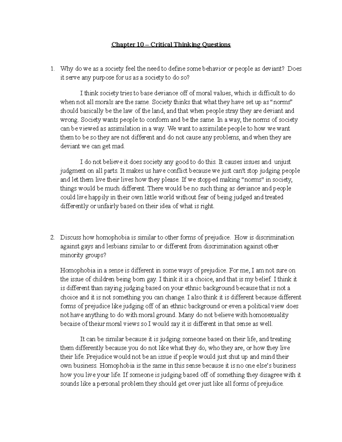 Chapter 10 – Critical Thinking Questions-2 - Chapter 10 – Critical ...