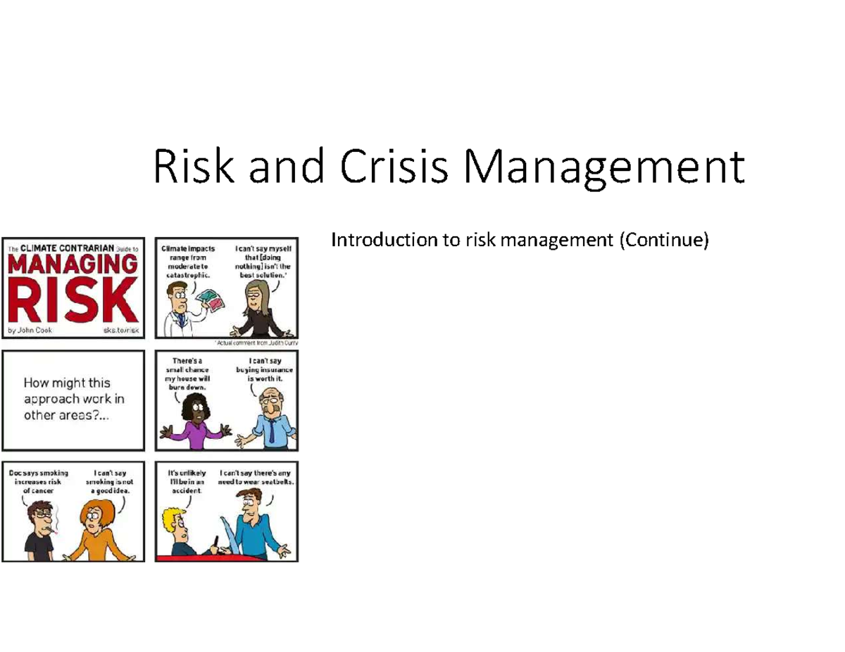 Chapter-2 Approachtoriskmangement - Risk and Crisis Management ...