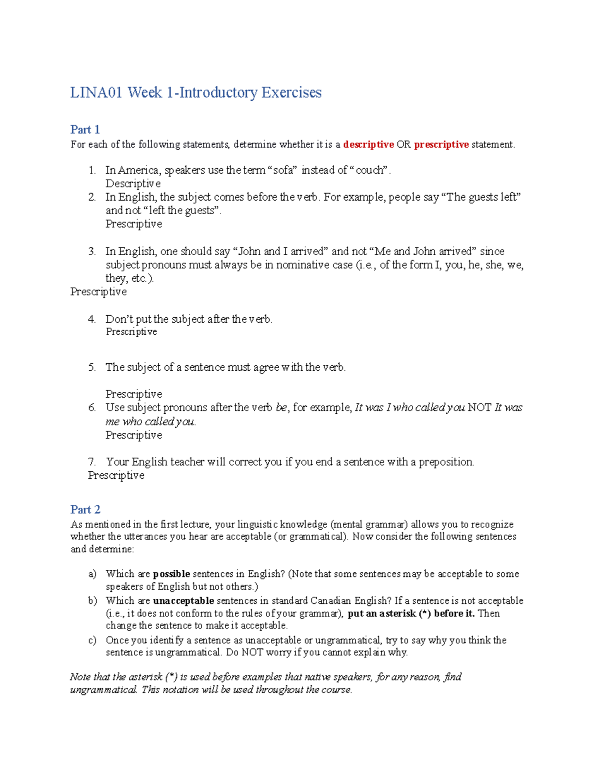 LINA01,Week 1-Practice Exercises-Part I - LINA01 Week 1-Introductory ...