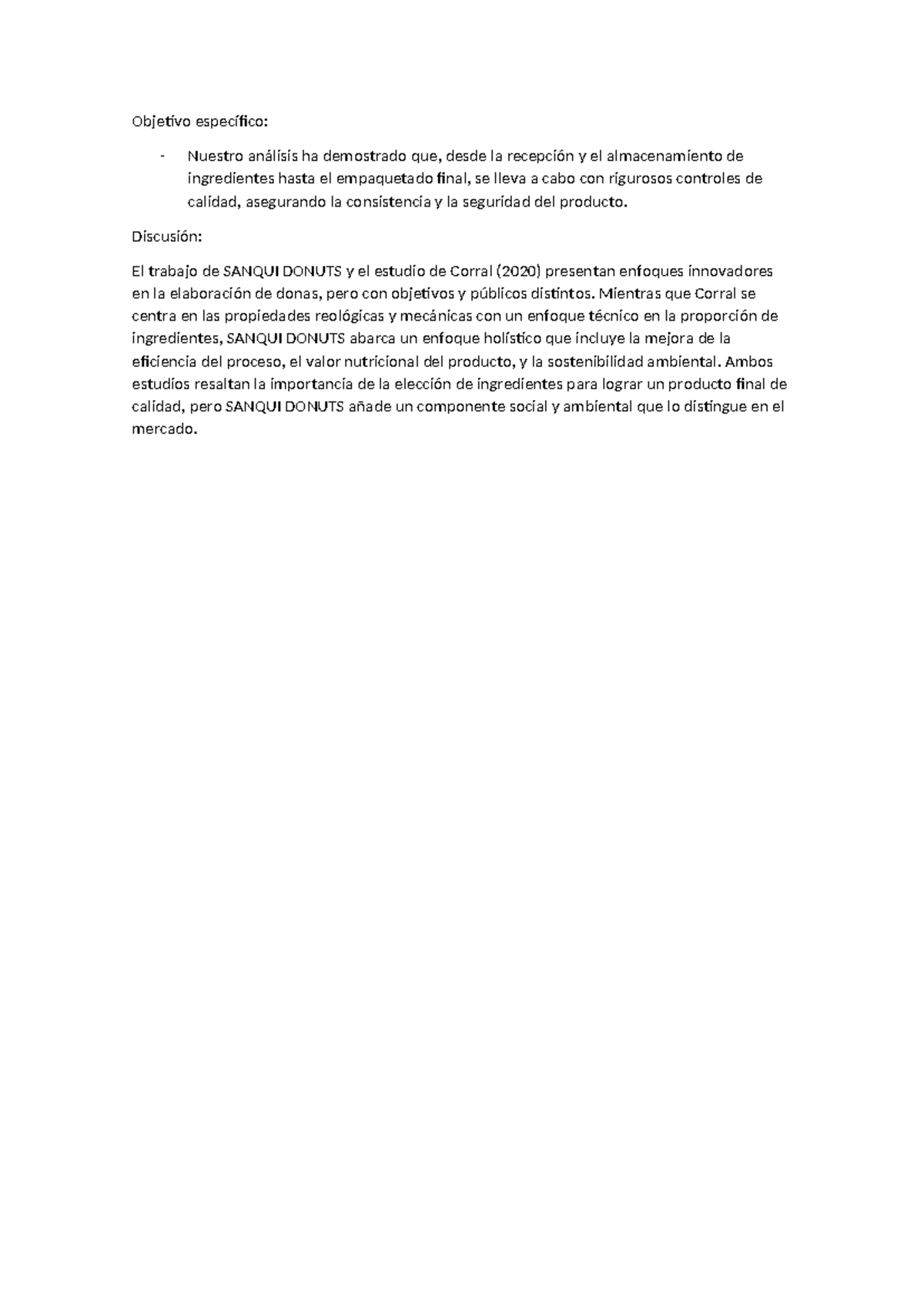 Parte de proc - qweqweqwe - Objetivo específico: - Nuestro análisis ha ...