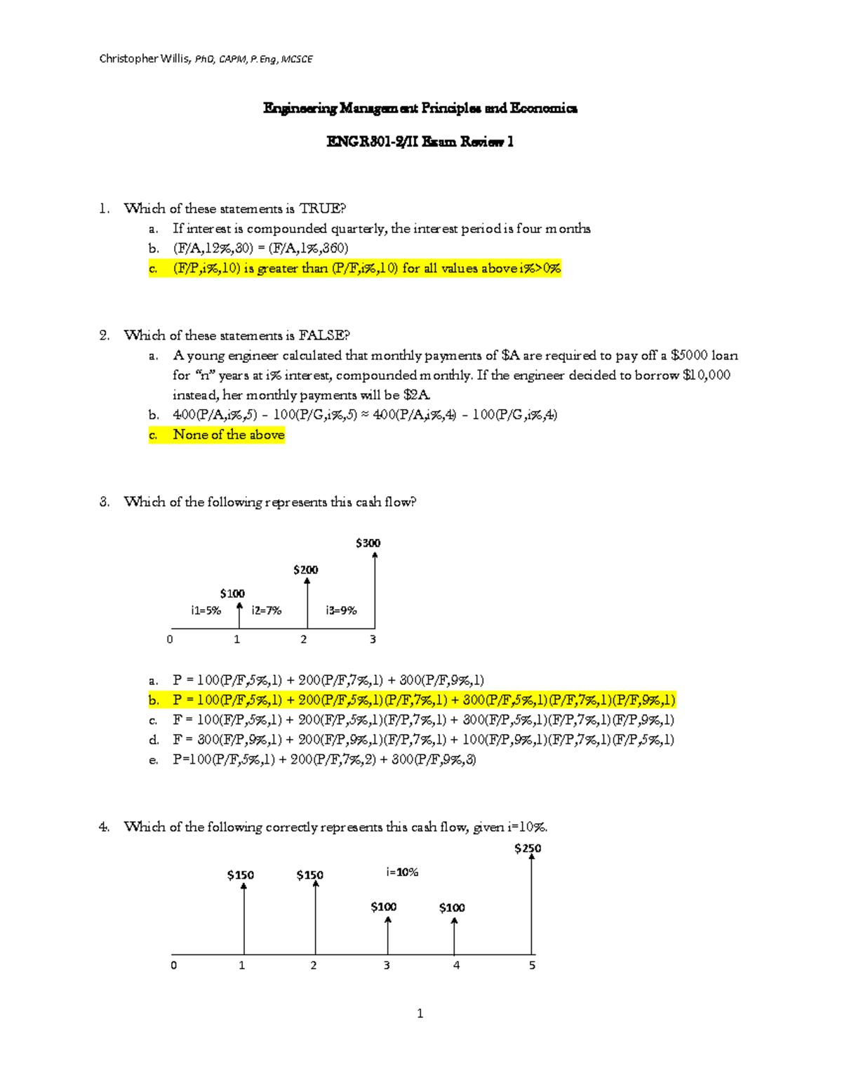 Sample/practice exam 2013, questions and answers - fall section 2 - Christopher Willis, PhD ...