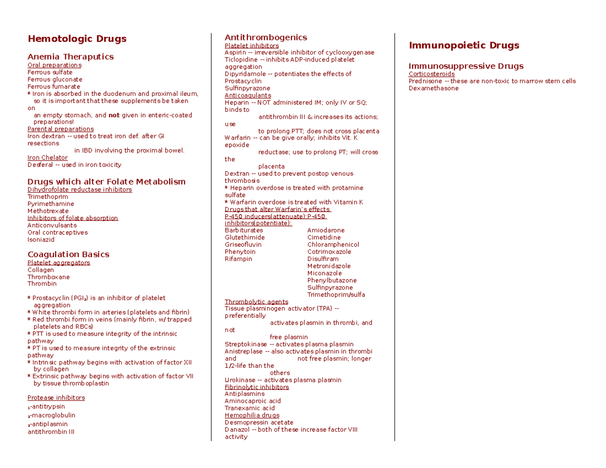 Bruce 9 - Practice Overview - Hemotologic Drugs Anemia Theraputics Oral ...