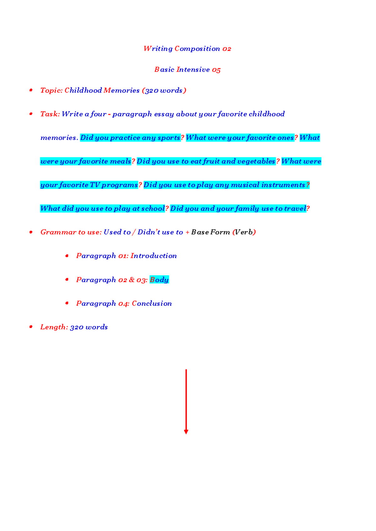 (Basic Intensive 05) Writing Composition 02 (Instructions)-1 - Writing ...