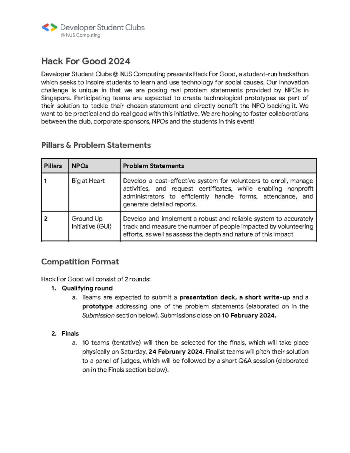 H4G Kit 2024 - Hackathon 2024 materials - Hack For Good 2024 Developer Student Clubs @ NUS ...