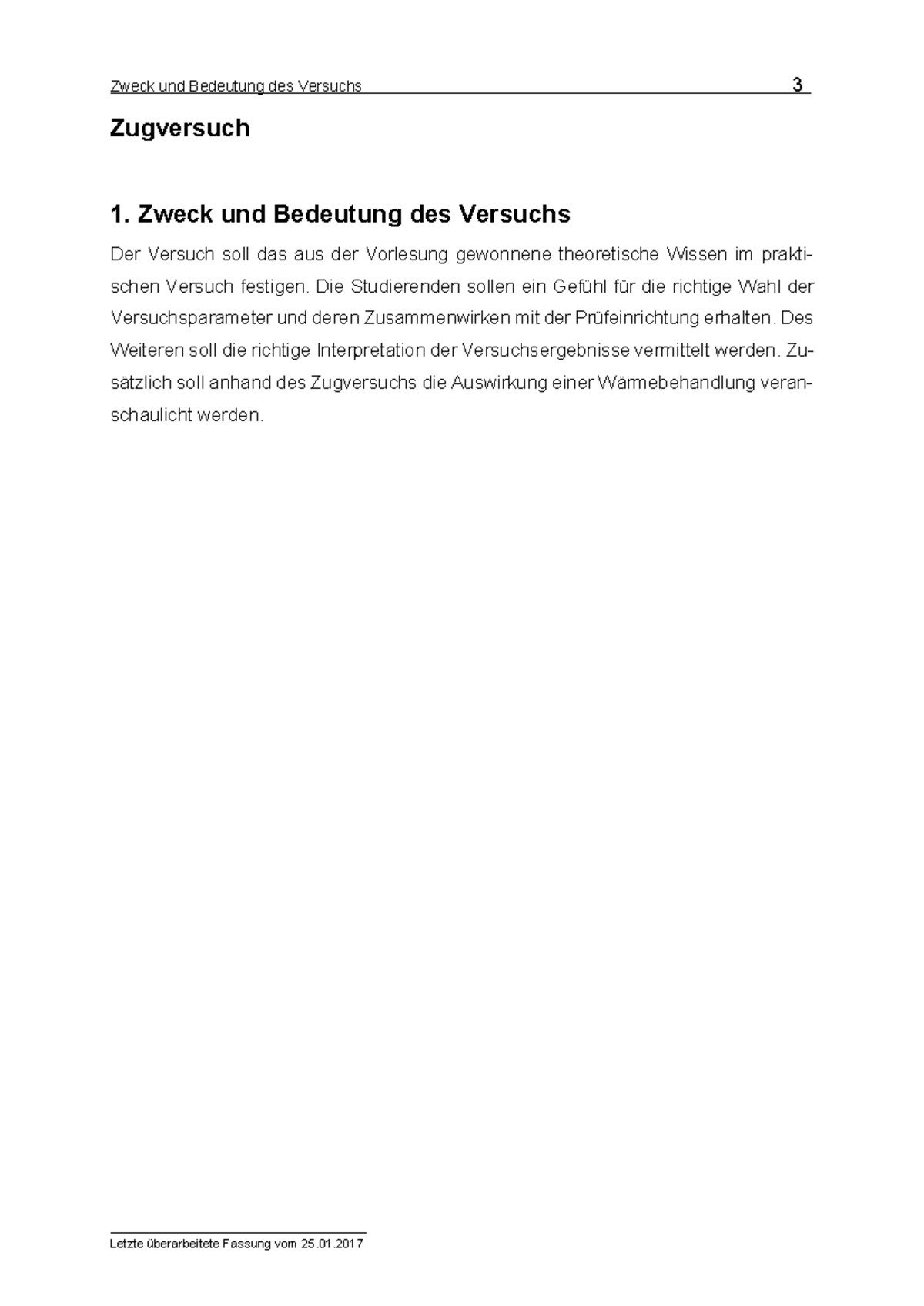 Werkstoffkunde - Zugversuch - Zweck und Bedeutung des Versuchs 3 Letzte ...