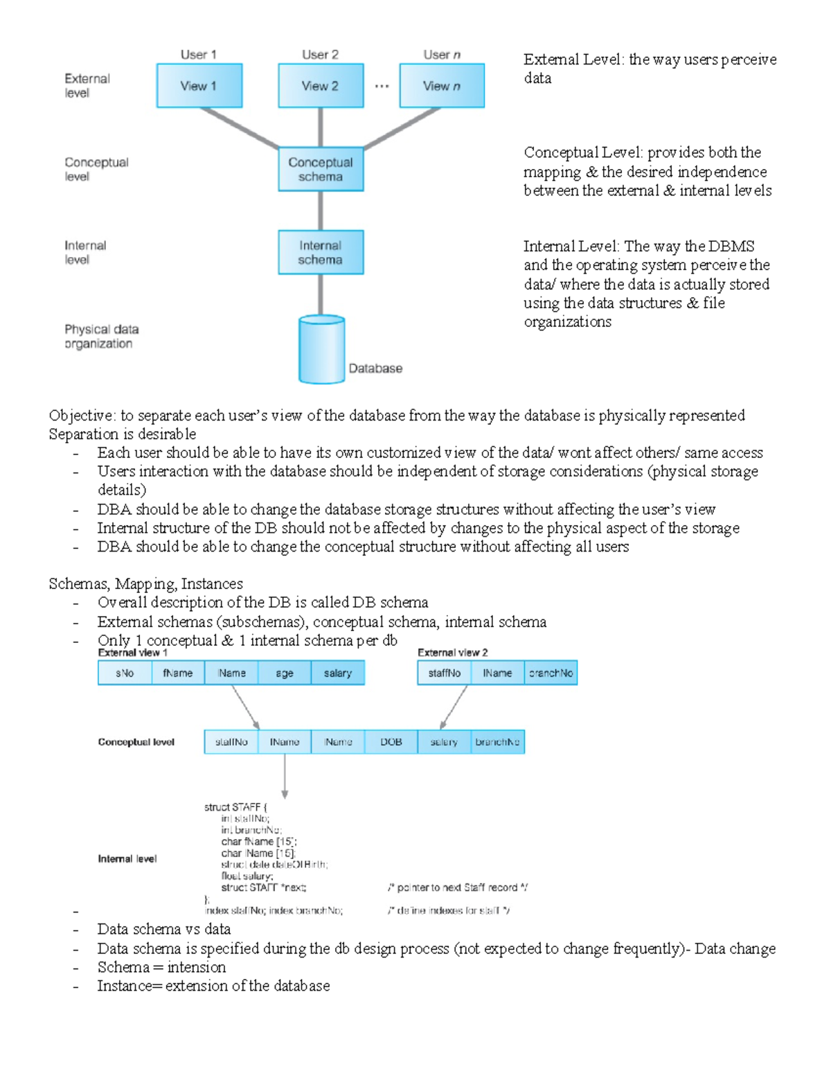 Ch2 - ch2 - External Level: the way users perceive data Conceptual ...
