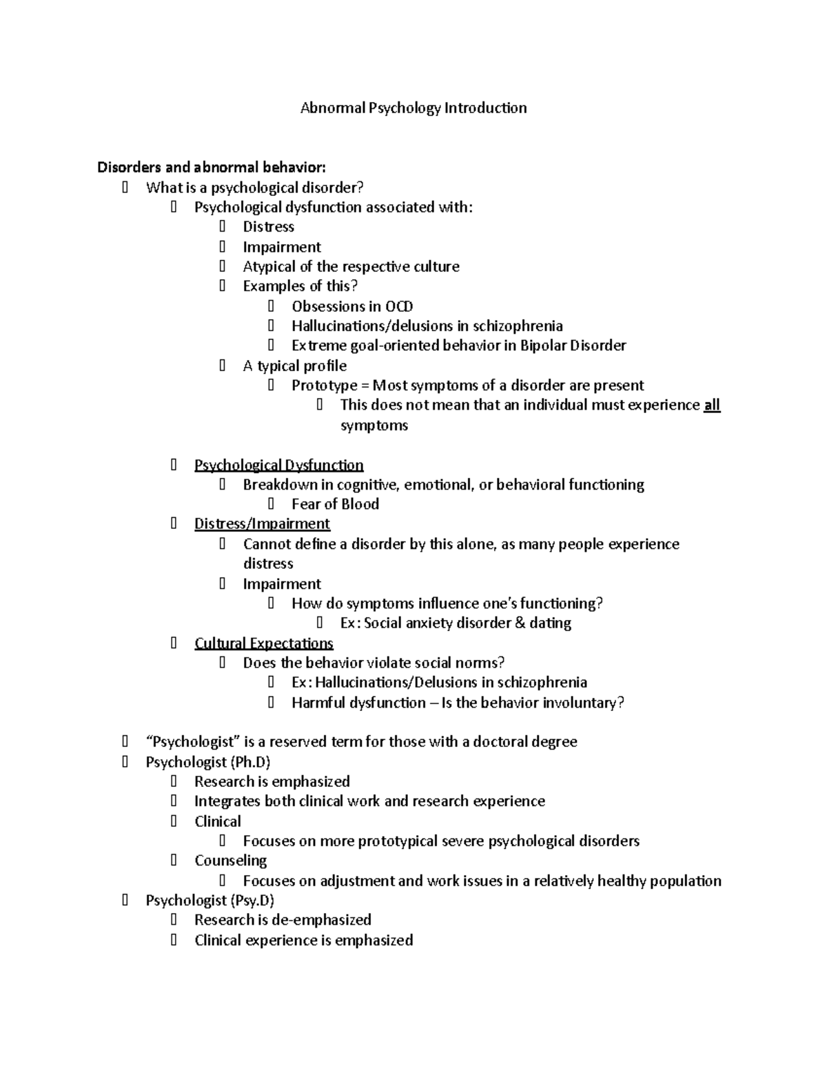 Abnormal Intro - Abnormal Psychology Introduction Disorders and ...