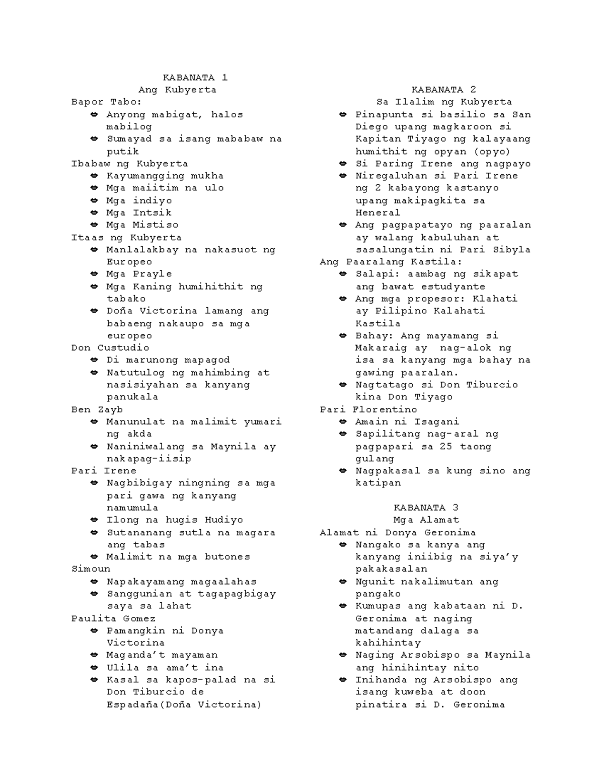 EL FILIBUSTERISMO - KABANATA 1 Ang Kubyerta Bapor Tabo: Anyong mabigat ...