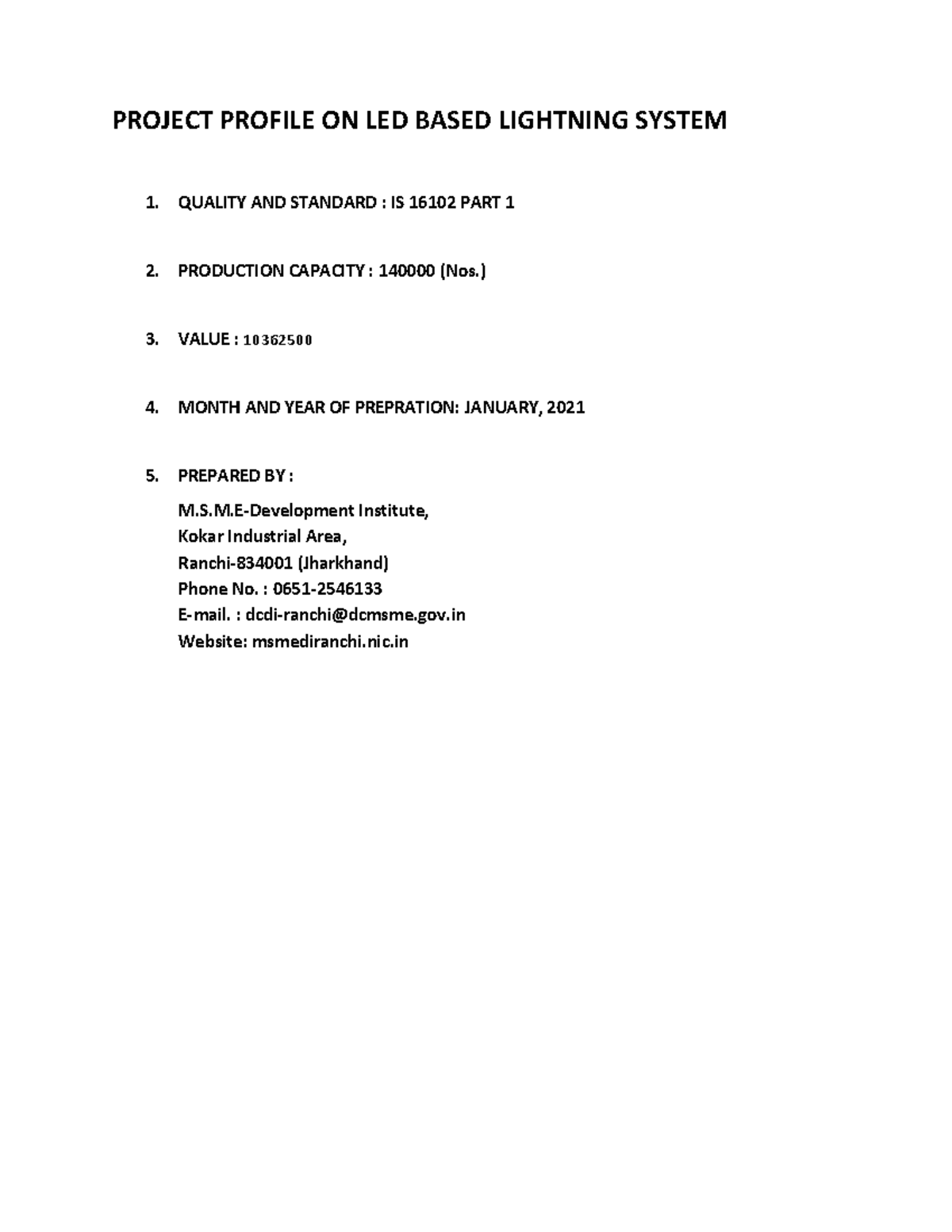 LED Based Lightning System - PROJECT PROFILE ON LED BASED LIGHTNING ...