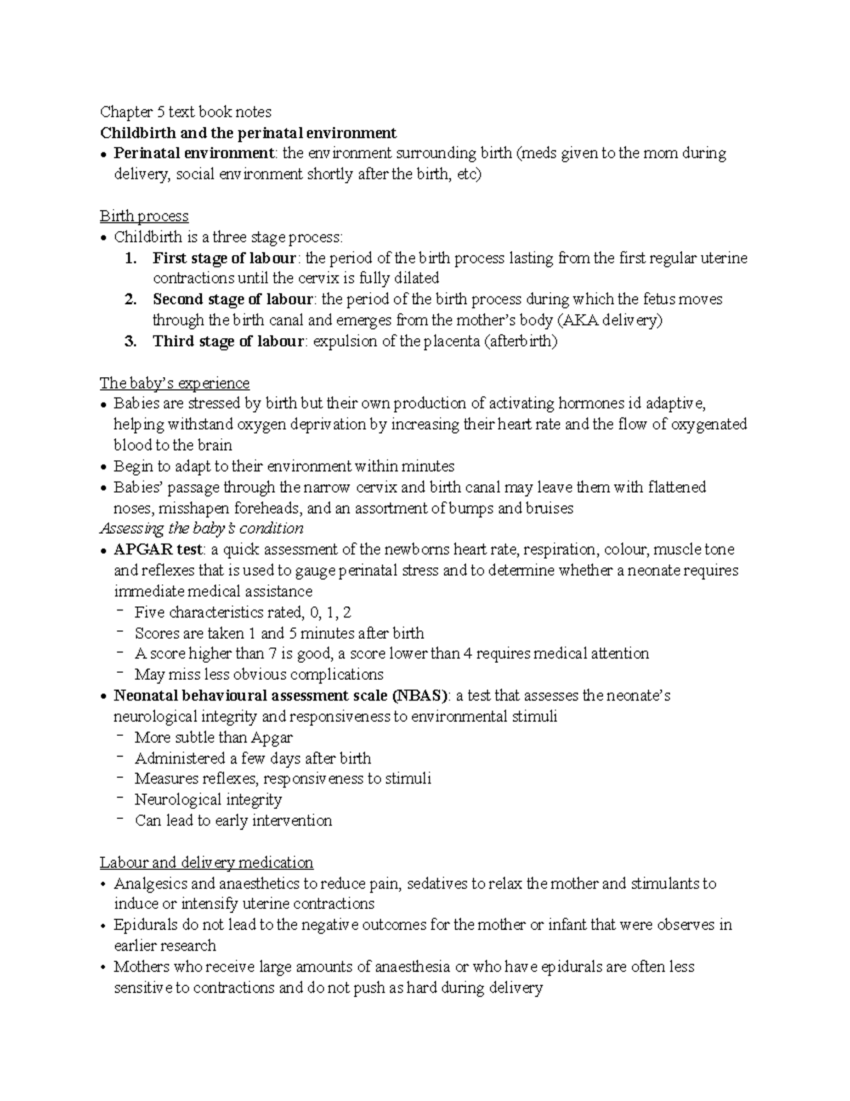 Chapter 5 text book notes and lecture - Chapter 5 text book notes ...