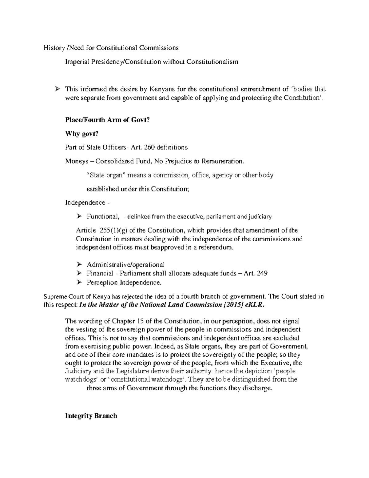 Constitutional Commission Points[ 406] - History /Need for ...