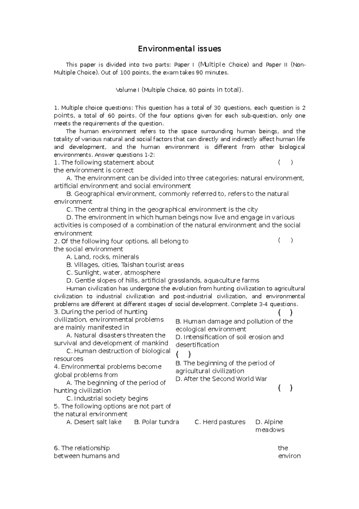 PHL 206 Environmental issues - Environmental issues This paper is ...