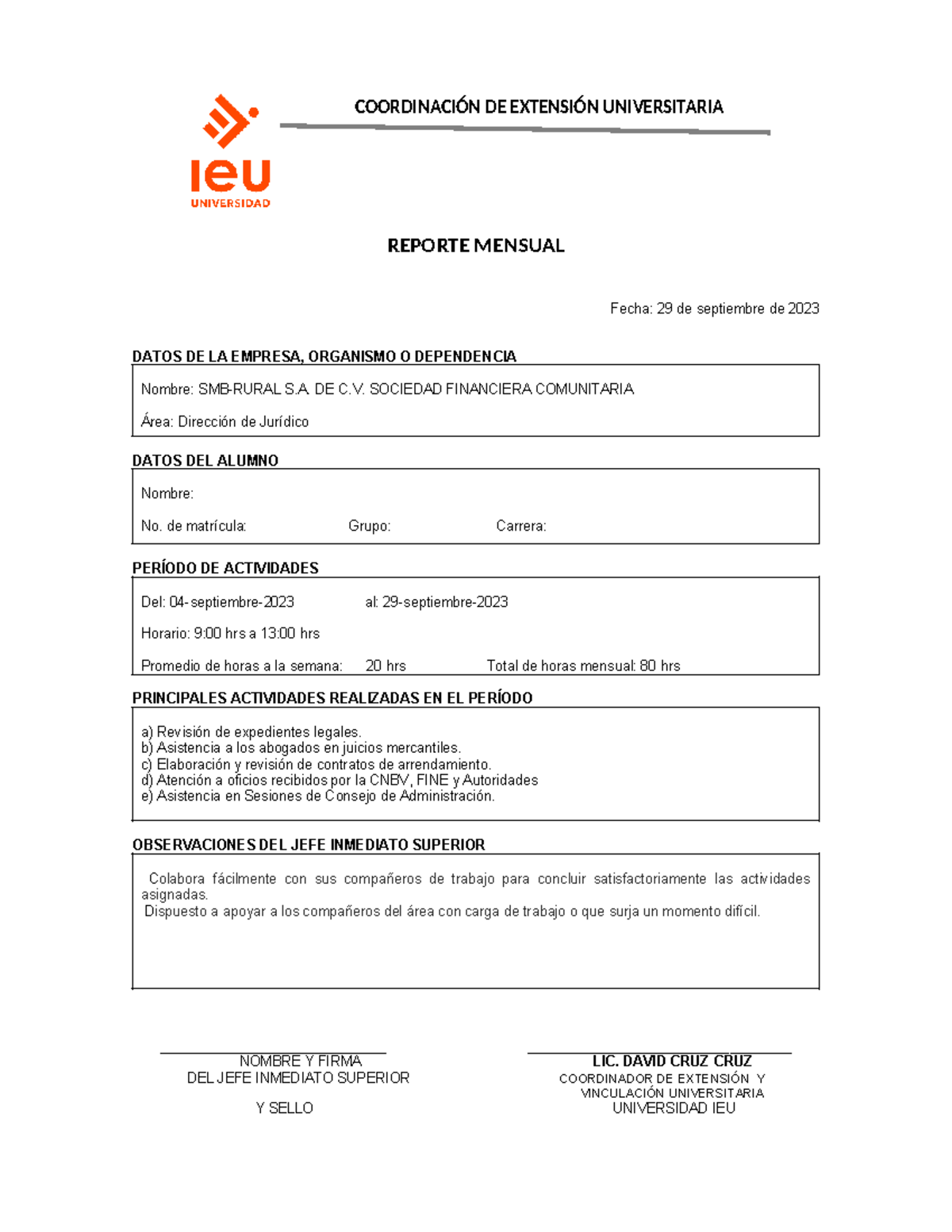 3.-Formato de reporte mensual PP - REPORTE MENSUAL Fecha: 29 de ...