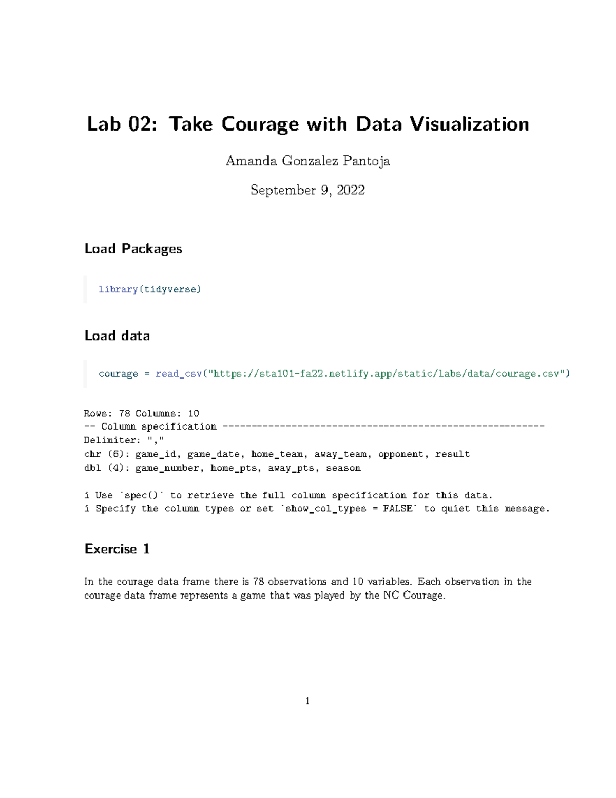 Statslab 02 - Lab - Lab 02: Take Courage with Data Visualization Amanda ...