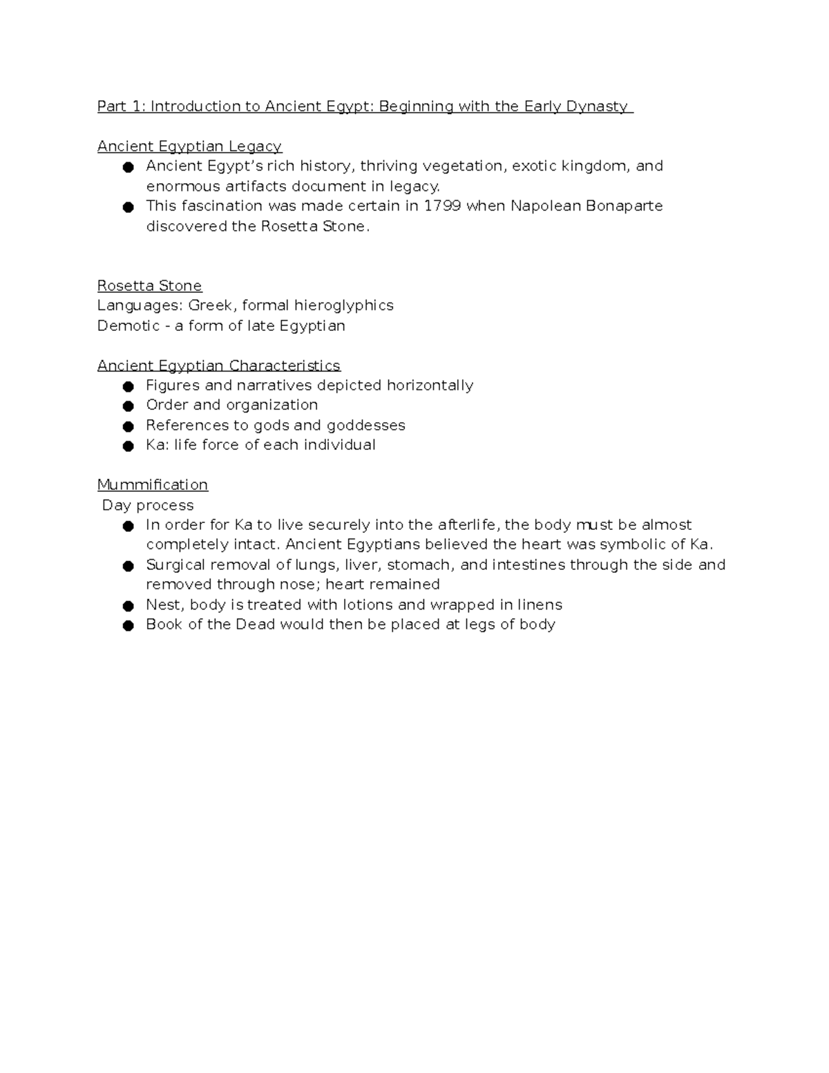 ARH Module 3 Notes - Part 1: Introduction to Ancient Egypt: Beginning ...