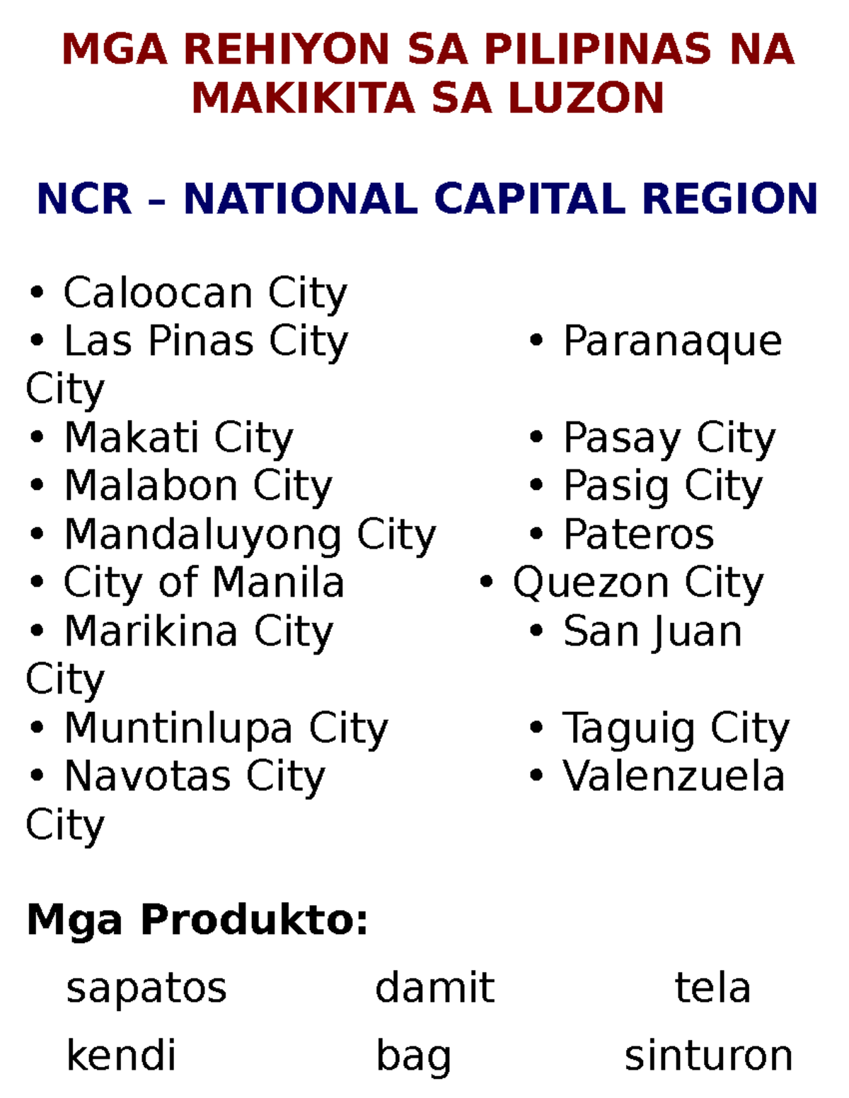 MGA- Rehiyon-SA- Pilipinas- Project TRAM - MGA REHIYON SA PILIPINAS NA ...