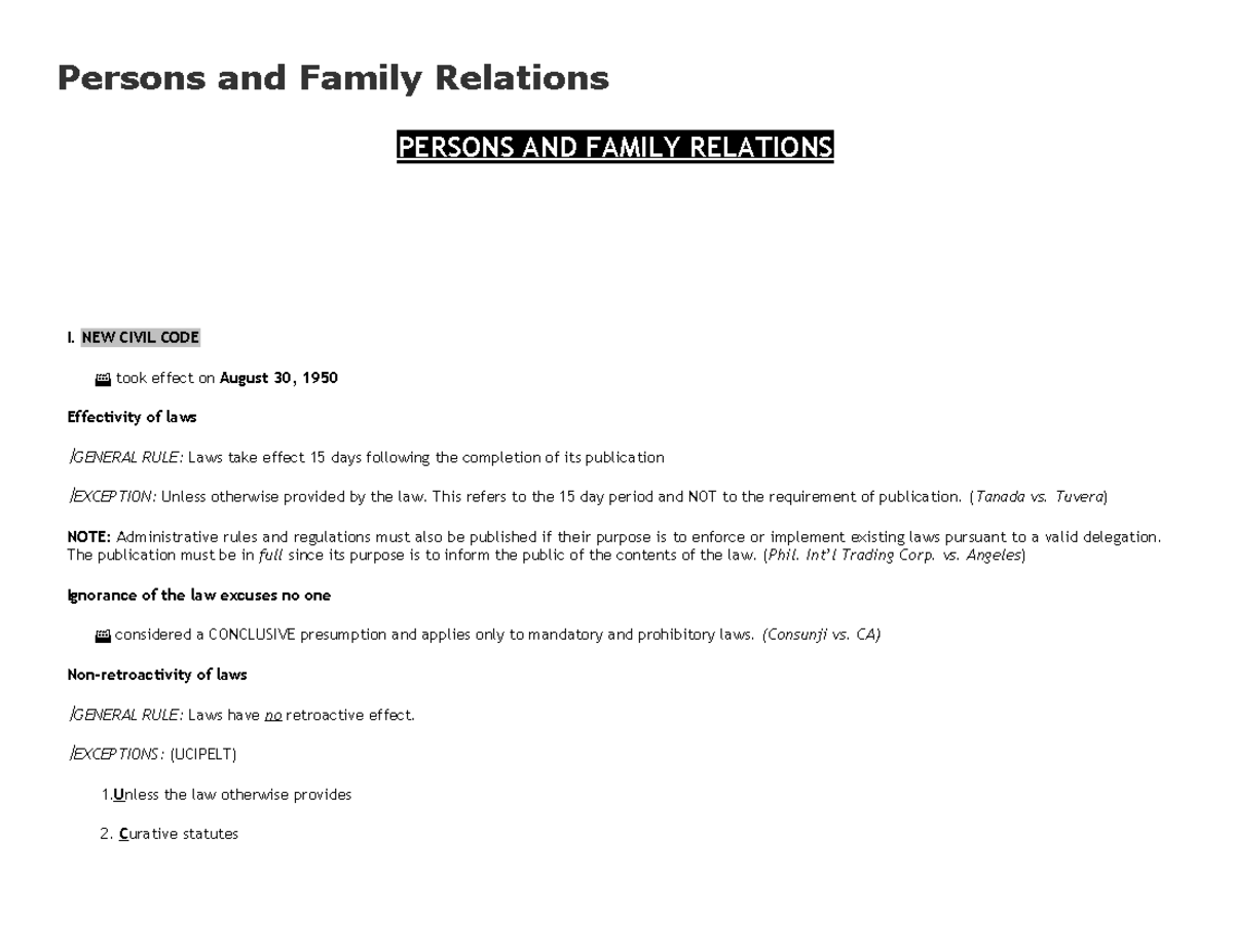 PFR-Reviewer - notes - Persons and Family Relations PERSONS AND FAMILY ...