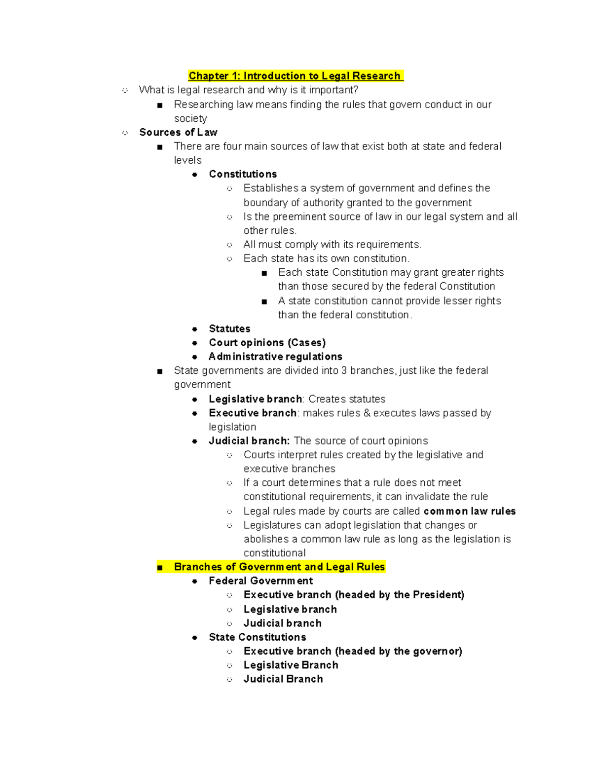 Basic Legal Research Lecture Notes Chapter 1 Introduction To Legal