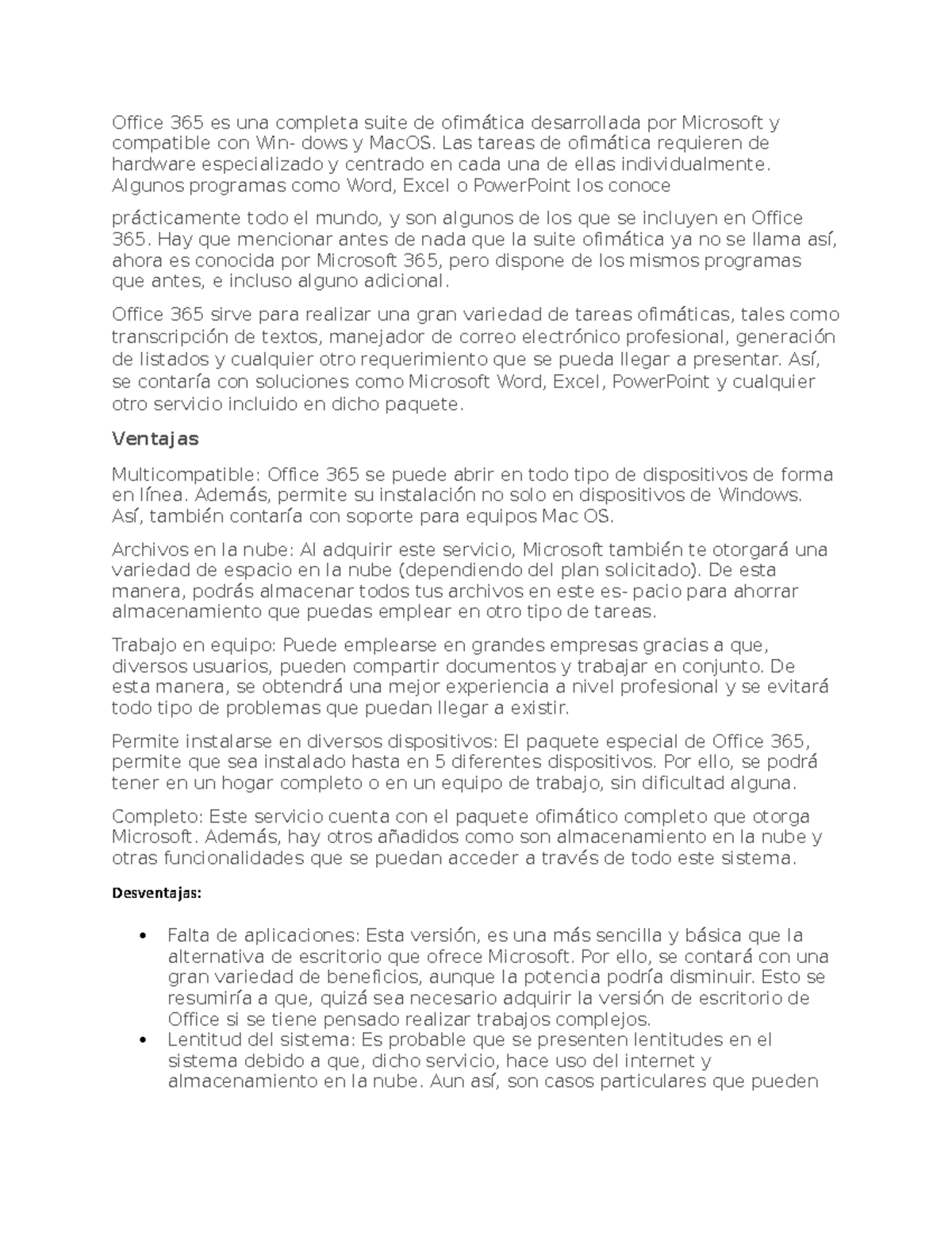 Office 365 es una completa suite de ofimática desarrollada por ...