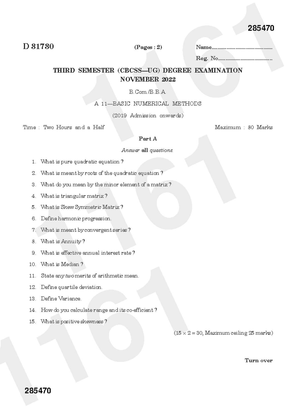 Basic Numerical Methods-2022 - Turn over D 31730 (Pages : 2) - Studocu