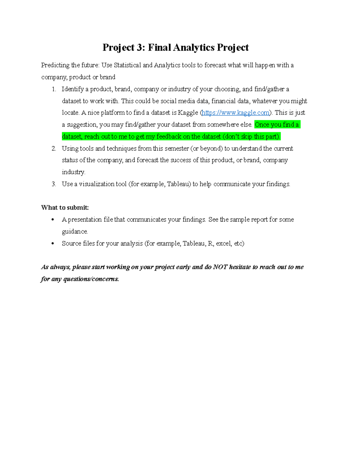 Project 3 - Final Analytics Project - Project 3: Final Analytics ...