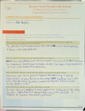 Types of communication worksheet - NUR 202 - Studocu