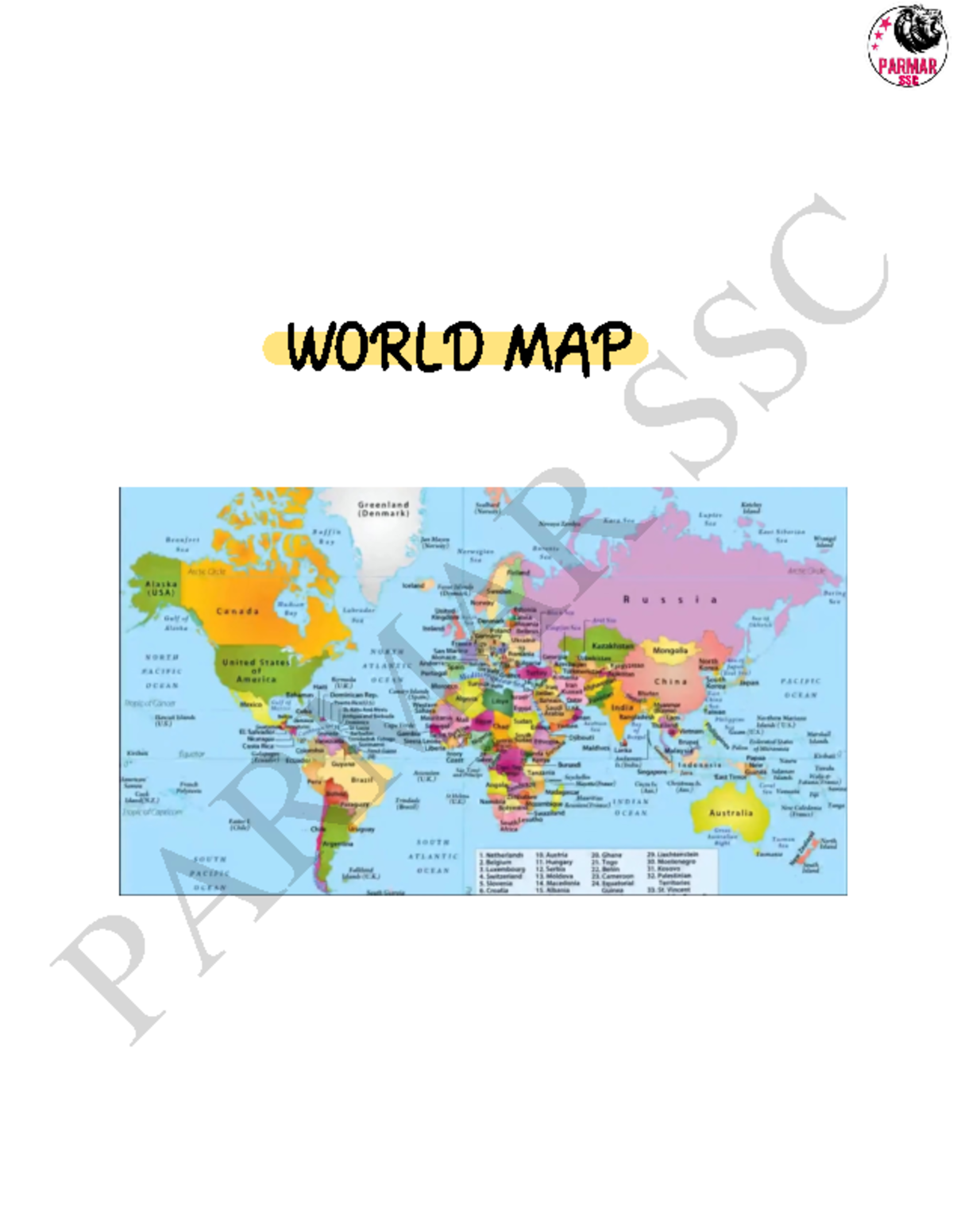 World Map - Lecture notes of data restoration. - WORLD MAP PARMAR SSC ...