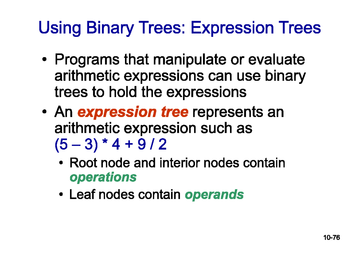 Exp tree - expression trees - Education,oral presentation - Studocu