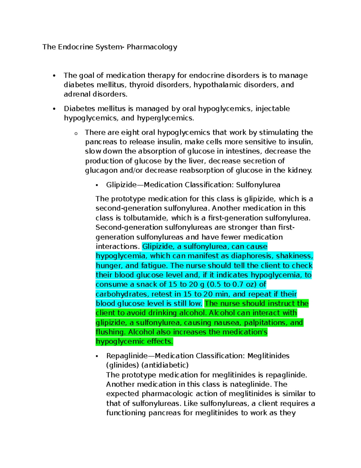 ATI The Endocrine System - The Endocrine System- Pharmacology The goal ...