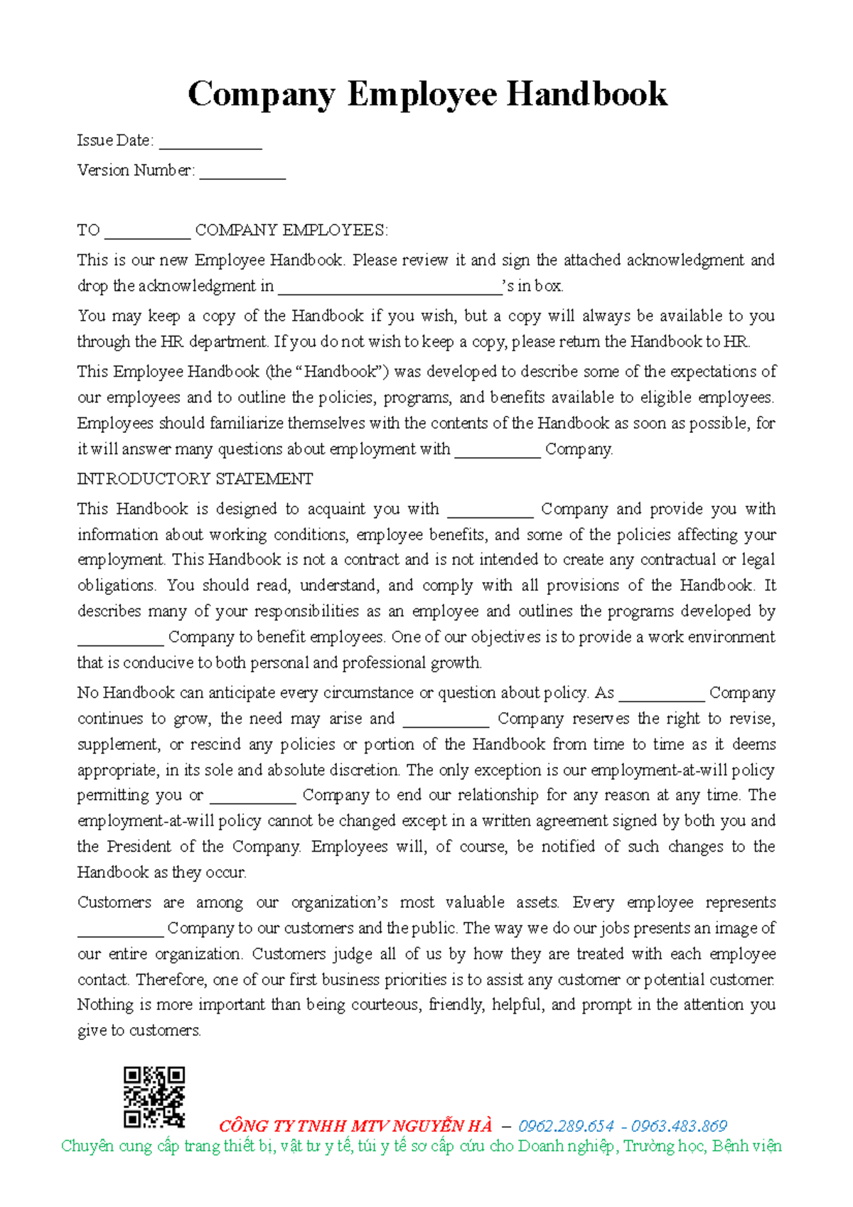 Mau So tay nhan vien - Mau so tay nhan vien - English - Company ...