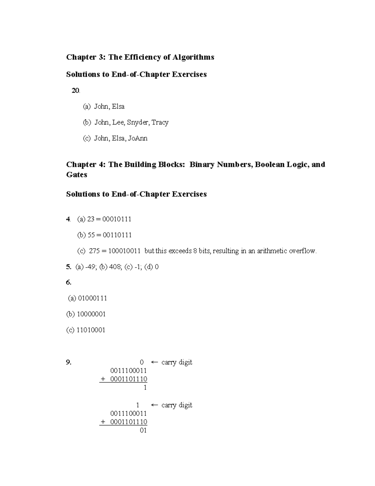 HW3 solution - CSC 3320 - Chapter 3: The Efficiency of Algorithms ...