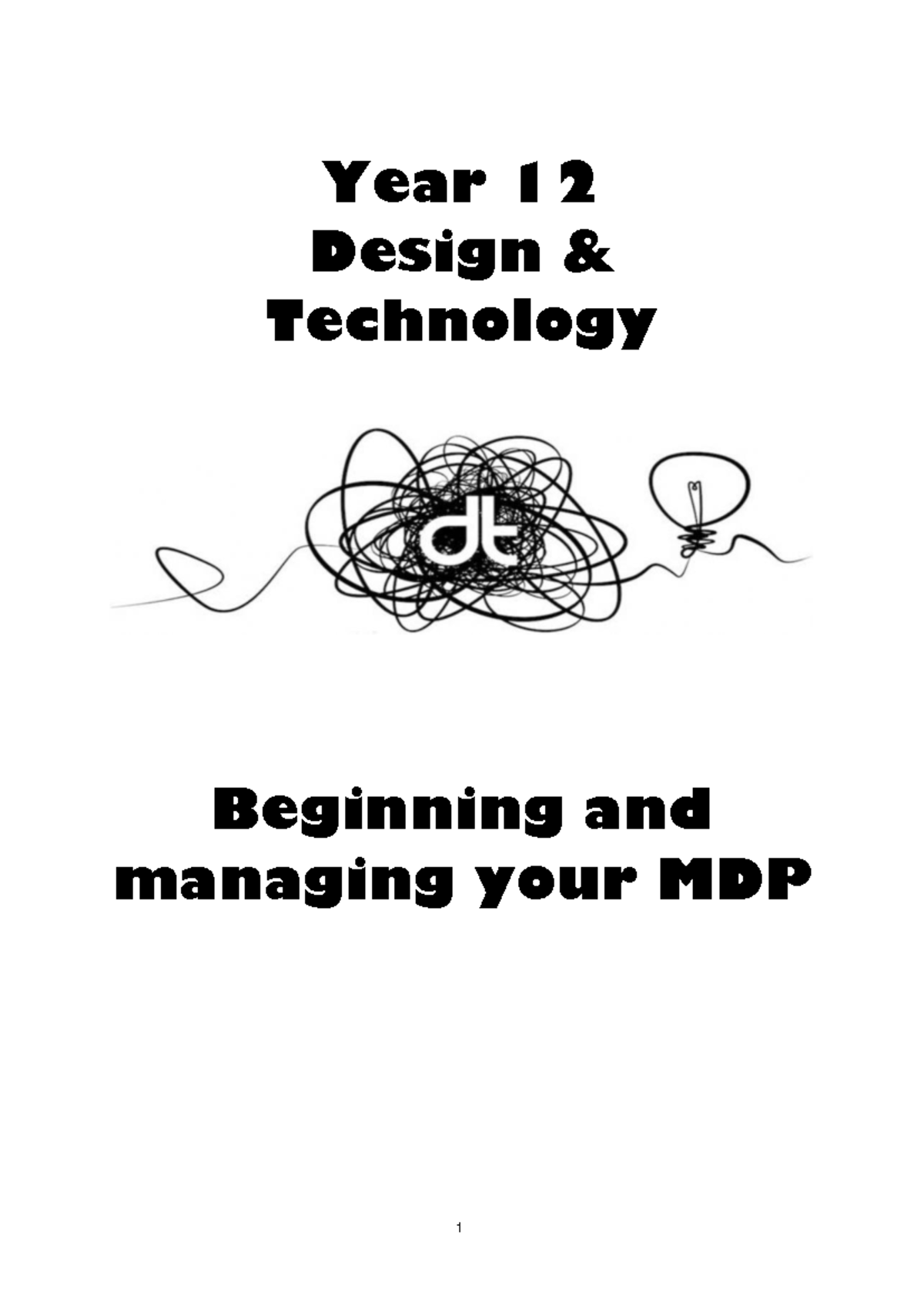 Design and Tech MDP - Year 12 Design & Technology Beginning and ...