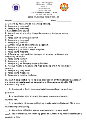 PRE Immersion 12 Q 3 SLM 1 - Elementary Education - Studocu